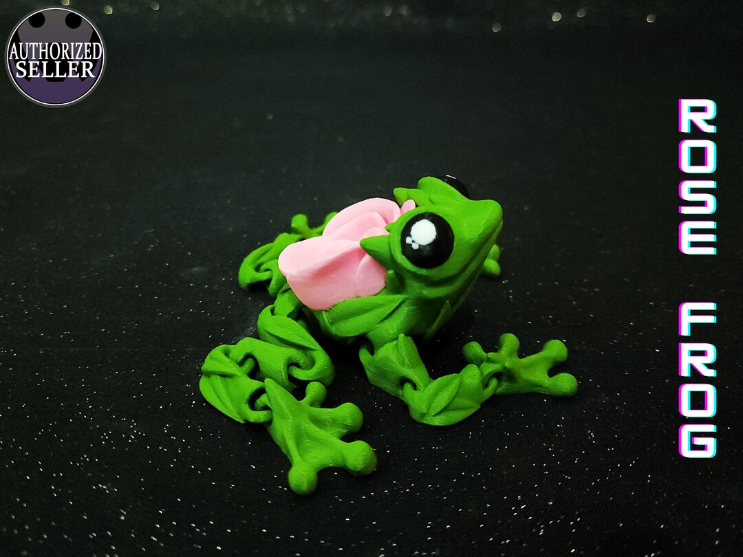 Multicolored 3D Printed Rose Frog - Flexible Fidget Toy - Cinderwing 3D ...