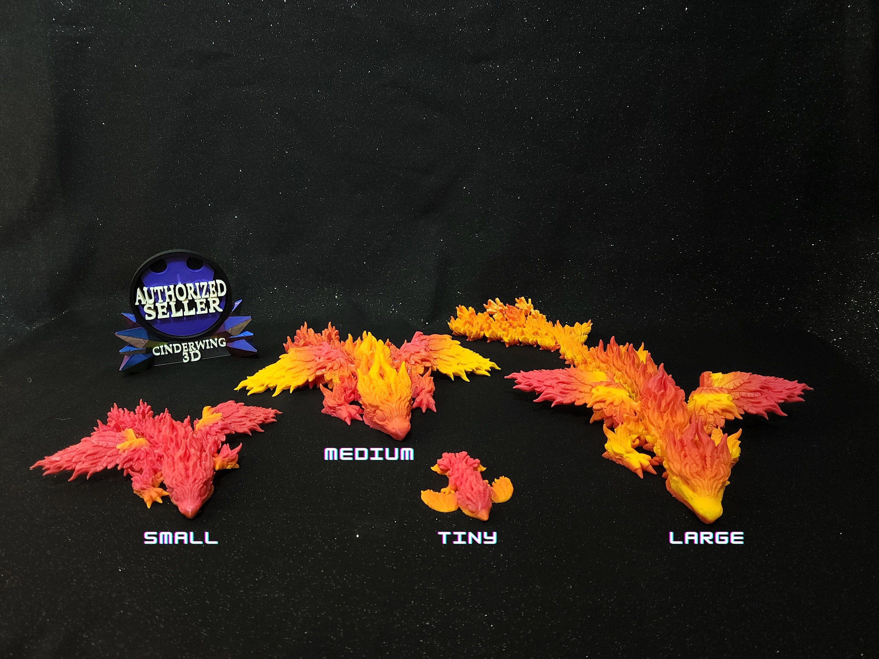 Articulating Phoenix Dragon 3D Printed Flexible Fidget Toy Flexible ...