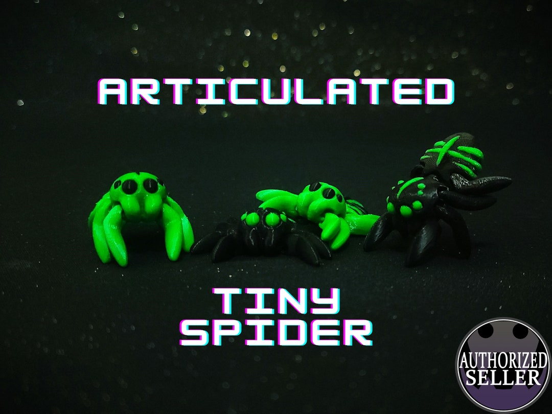 Articulated Tiny Spider - 3D Printed - Flexible Fidget Toy - Cinderwing ...