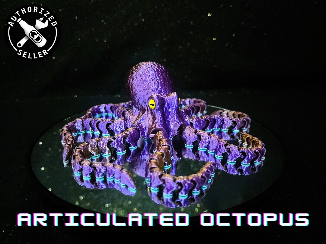 Articulated Octopus - 3D Printed - Multicolored Flexible Sculpture ...