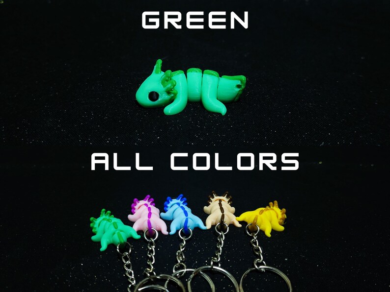 Mini Axolotl Keychains - 3D Printed - Zou3d - Minecraft Color Inspired ...