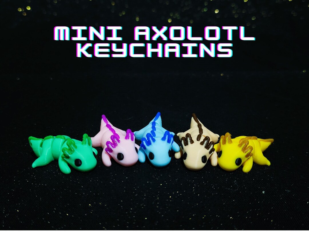 Mini Axolotl Keychains - 3D Printed - Zou3d - Minecraft Color Inspired ...