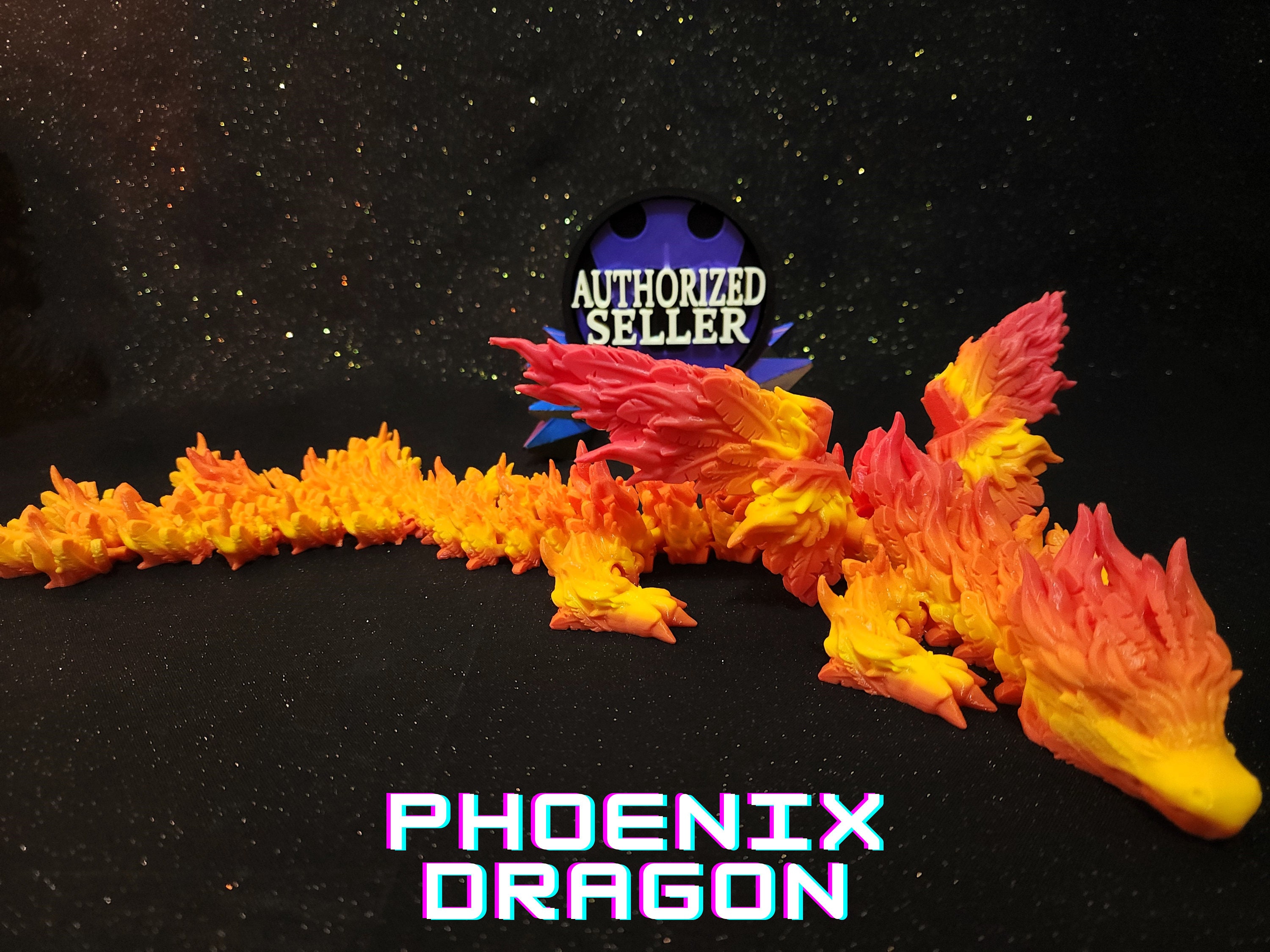 Articulating Phoenix Dragon 3D Printed Flexible Fidget Toy Flexible ...