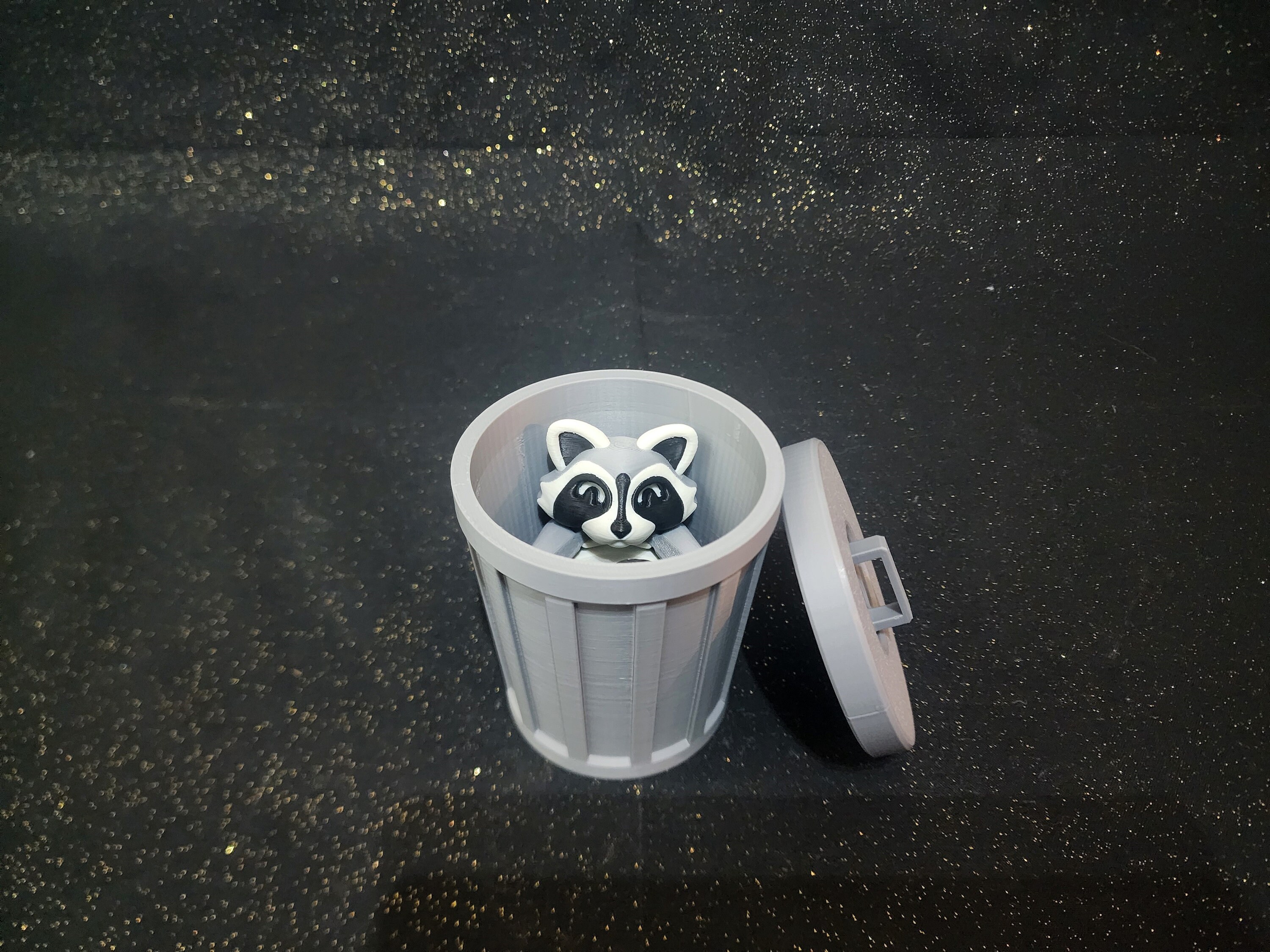 Adorable 3D Printed Articulating Raccoon With Interactive Trash Can ...