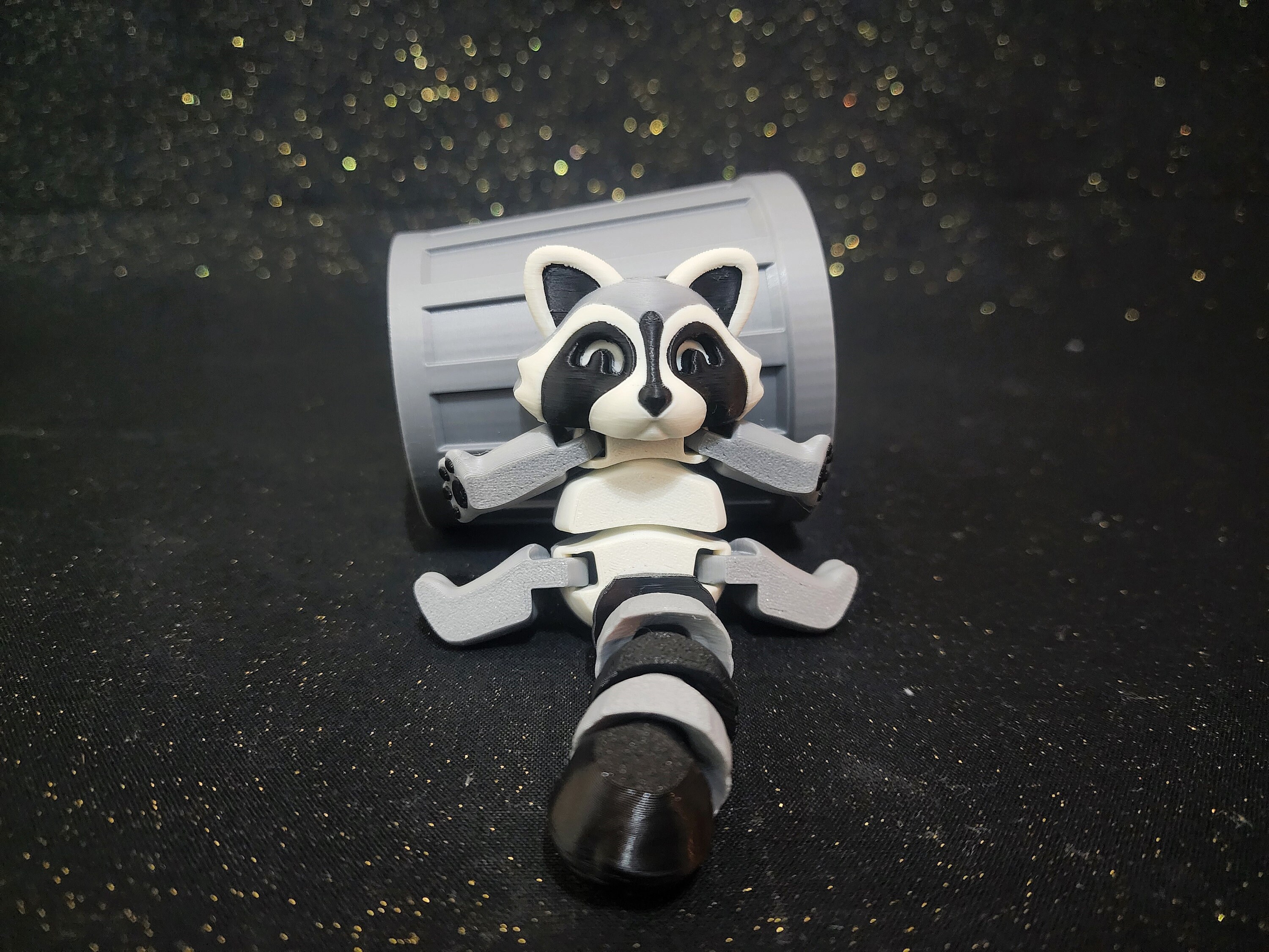 Adorable 3D Printed Articulating Raccoon With Interactive Trash Can ...