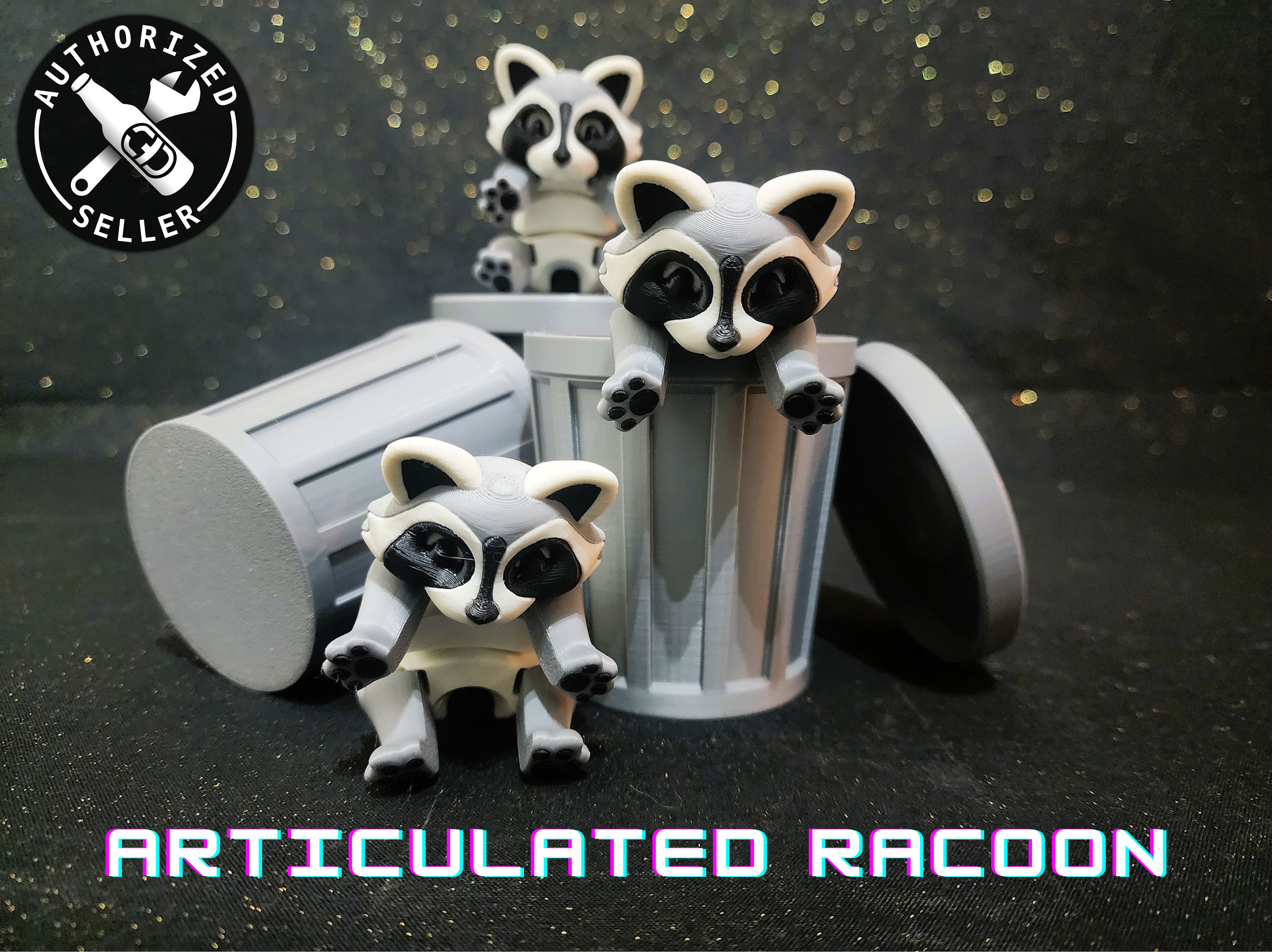Adorable 3D Printed Articulating Raccoon With Interactive Trash Can ...