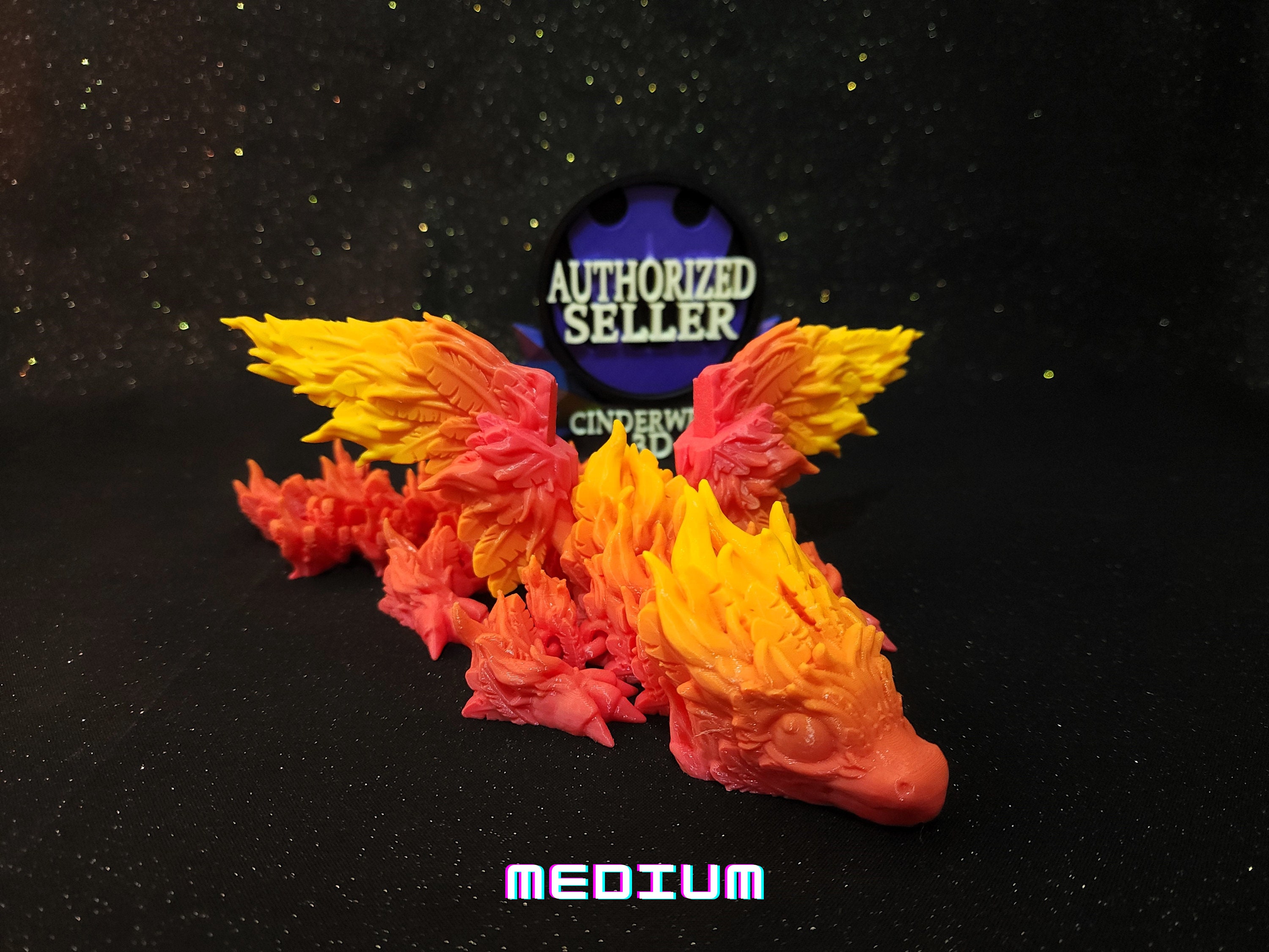 Articulating Phoenix Dragon 3D Printed Flexible Fidget Toy Flexible ...