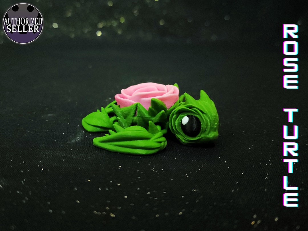 Multicolored 3D Printed Rose Turtle - Flexible Fidget Toy - Cinderwing ...