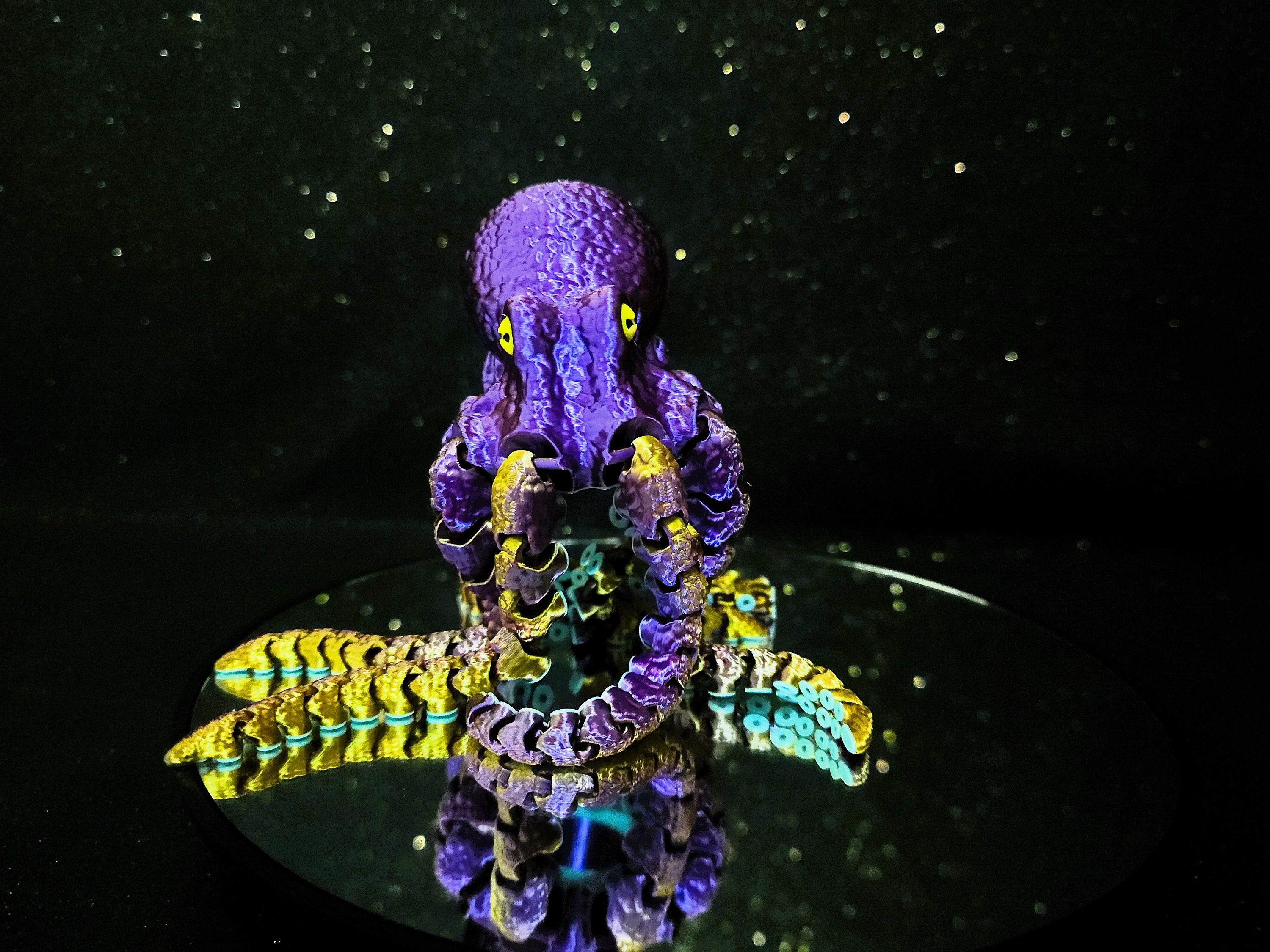 Articulated Octopus 3D Printed Multicolored Flexible Sculpture Flexible ...