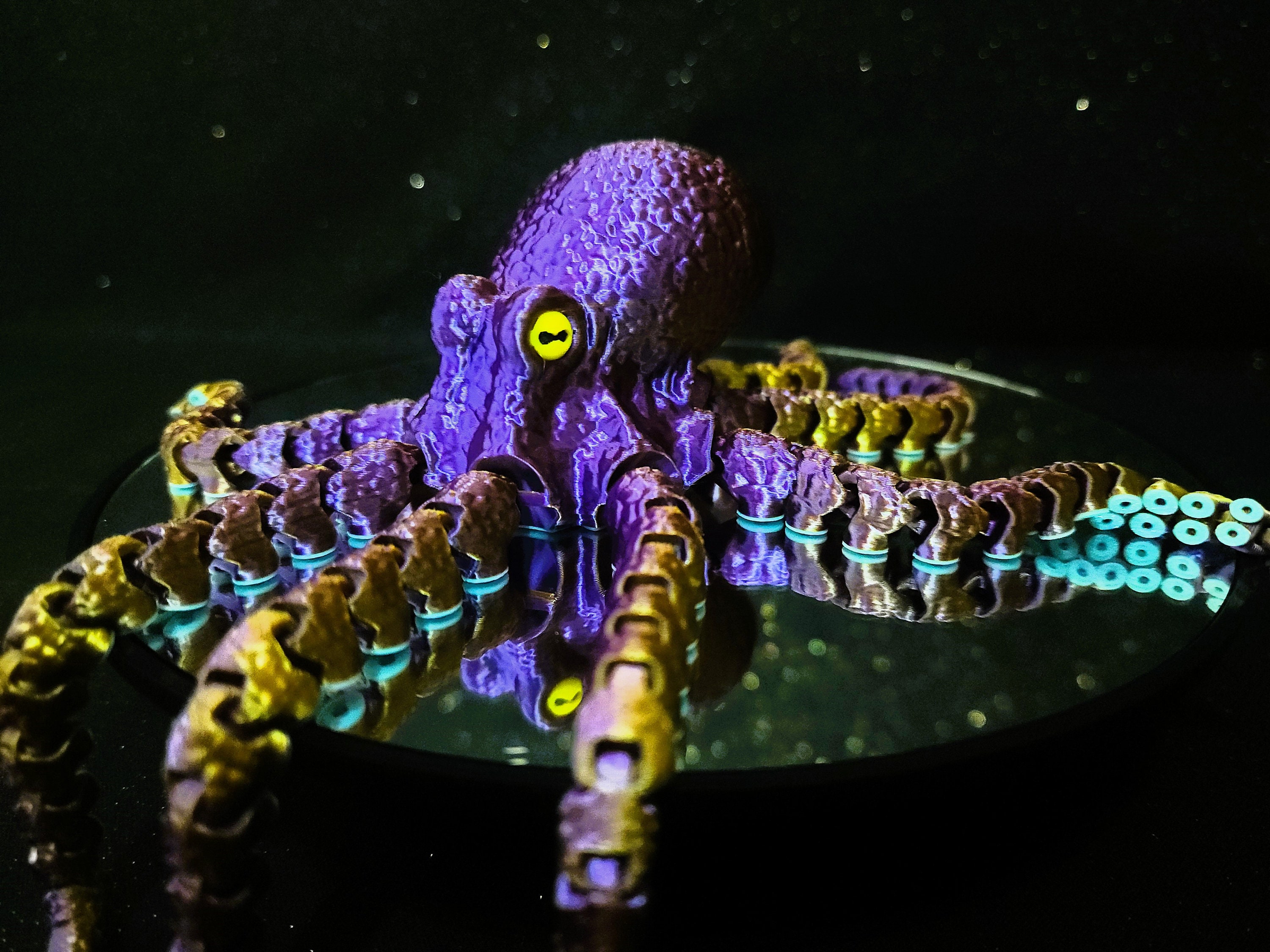Articulated Octopus 3D Printed Multicolored Flexible Sculpture Flexible ...