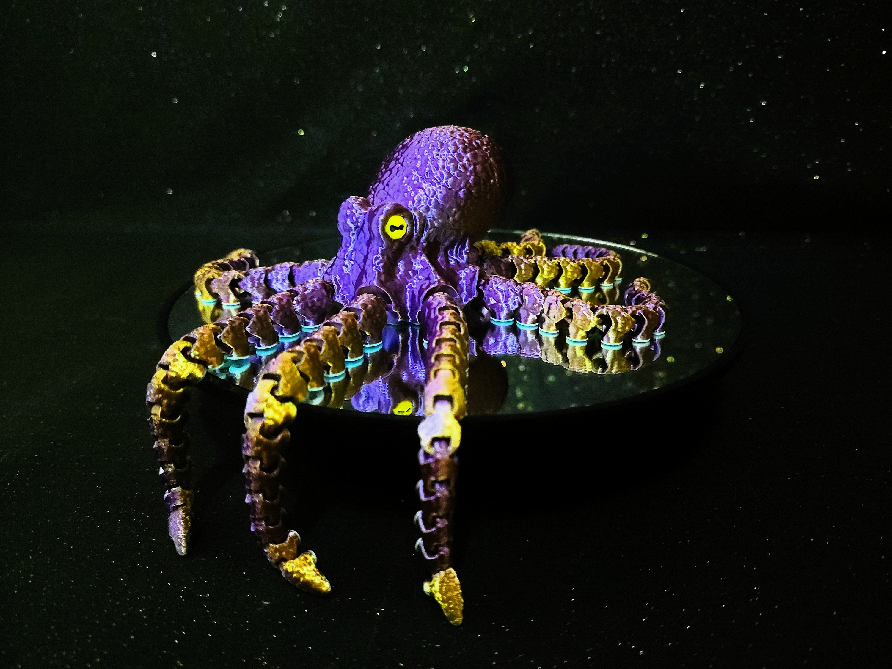 Articulated Octopus 3D Printed Multicolored Flexible Sculpture Flexible ...