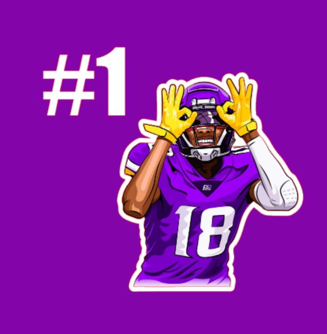 Justin Jefferson "the Jet" Stickers Different Size Variation's - Etsy