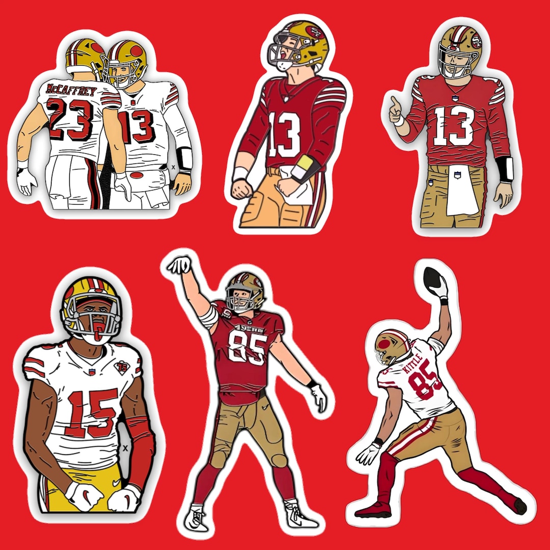 San Francisco 49ers Players Vinyl Stickers for Gifts 49er Fans Football ...