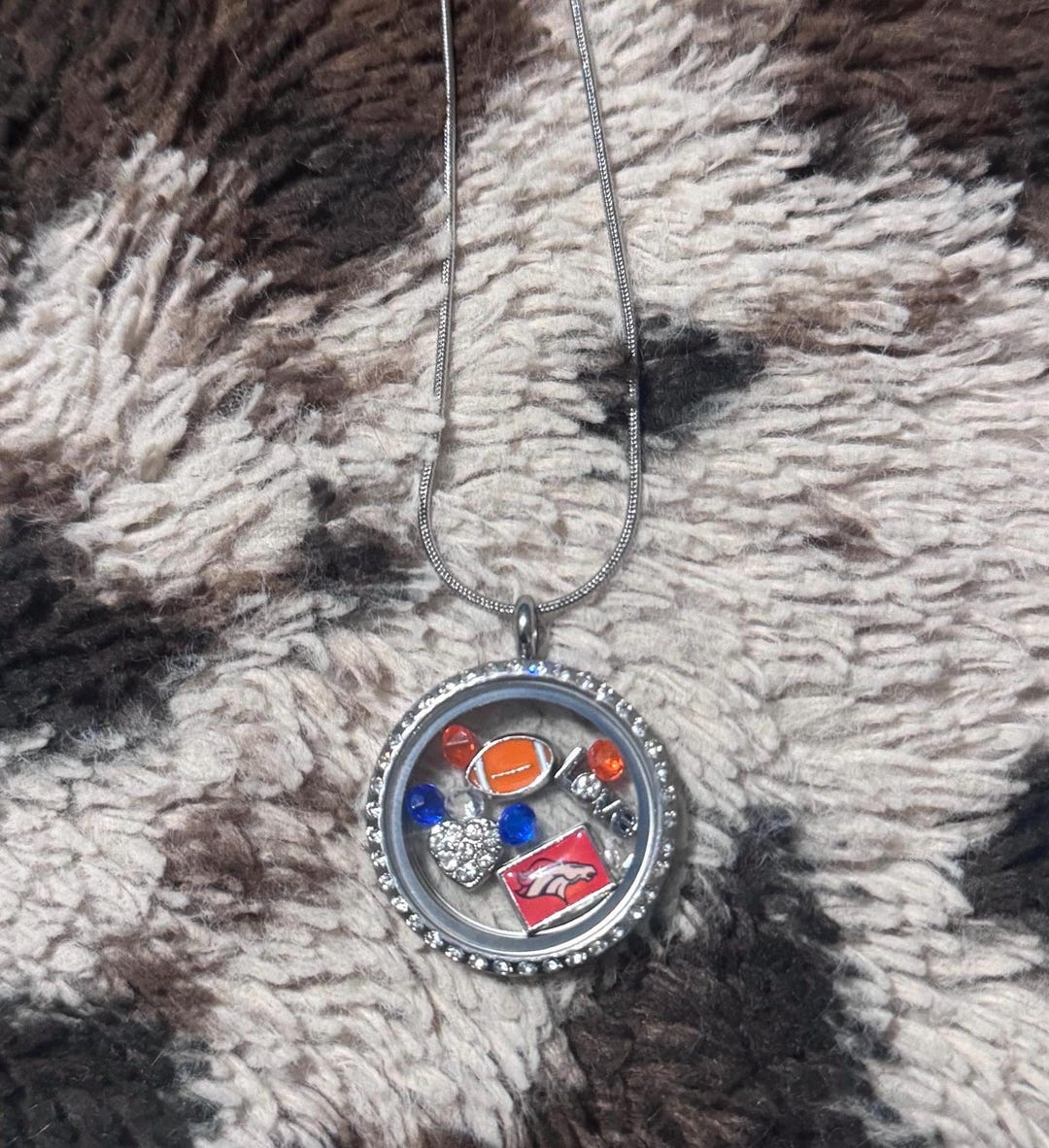 Denver Broncos Football Inspired Floating Charm Locket Necklace - Etsy