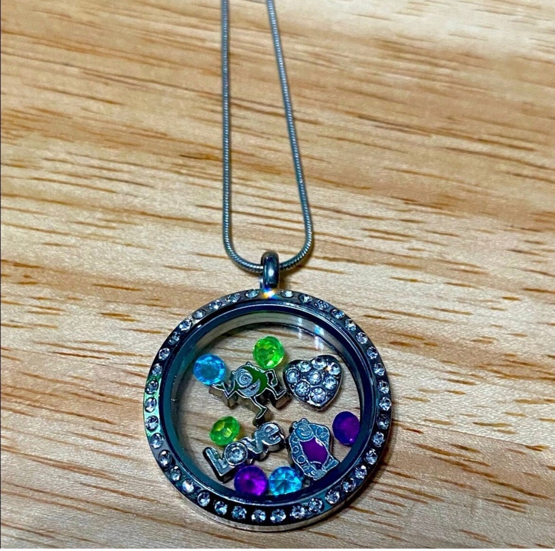 Monster Inc Inspired Floating Charm Locket Necklace - Etsy