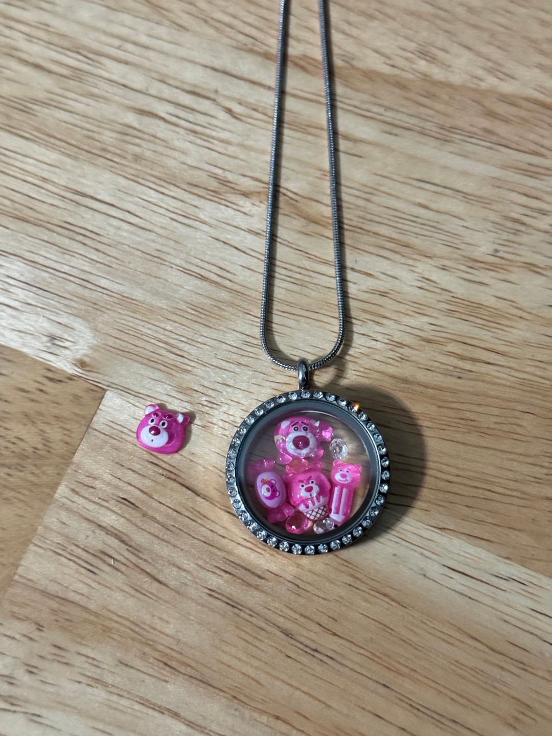 Lotso Toy Story Inspired Floating Charm Locket Necklace - Etsy