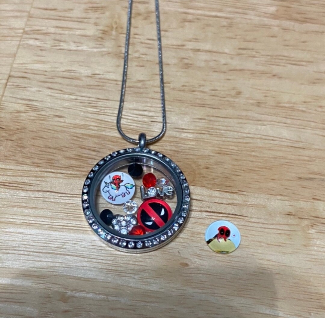 Deadpool Inspired Floating Charm Locket Necklace - Etsy