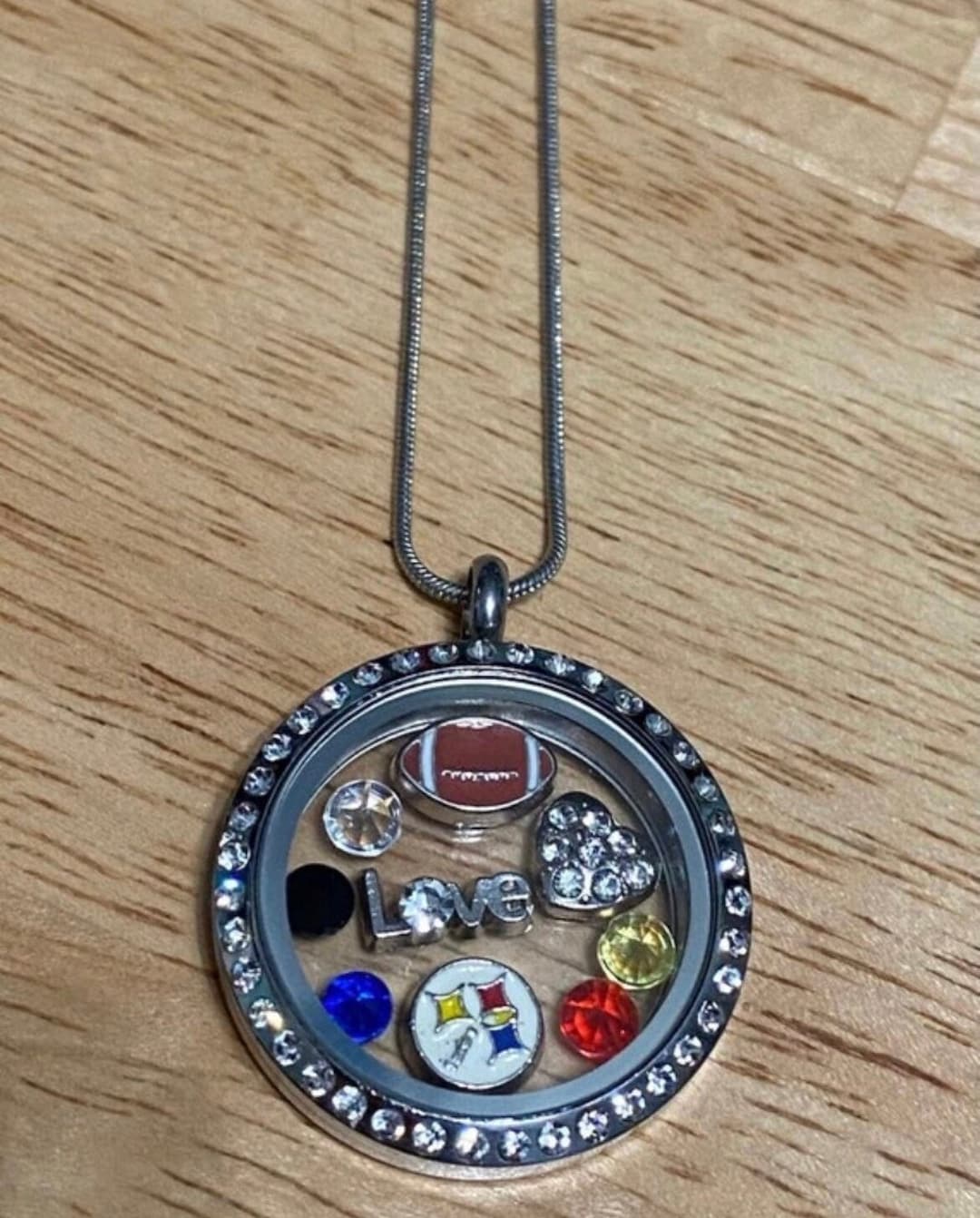 Pittsburgh Steelers Football Inspired Floating Charm Locket Necklace - Etsy