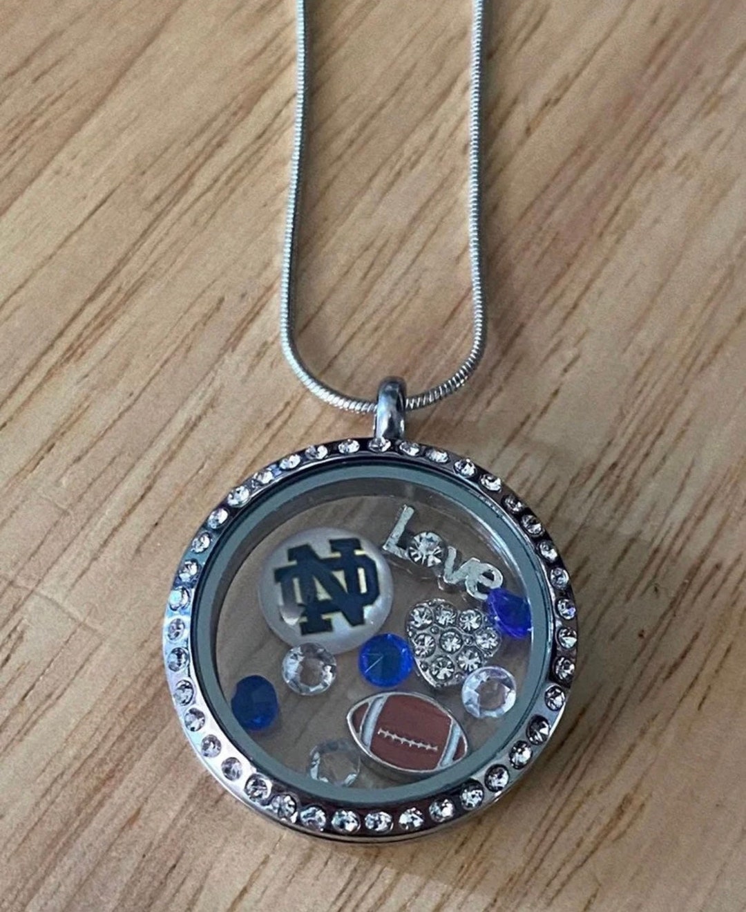 Notre Dame Football Inspired Floating Charm Locket Necklace - Etsy