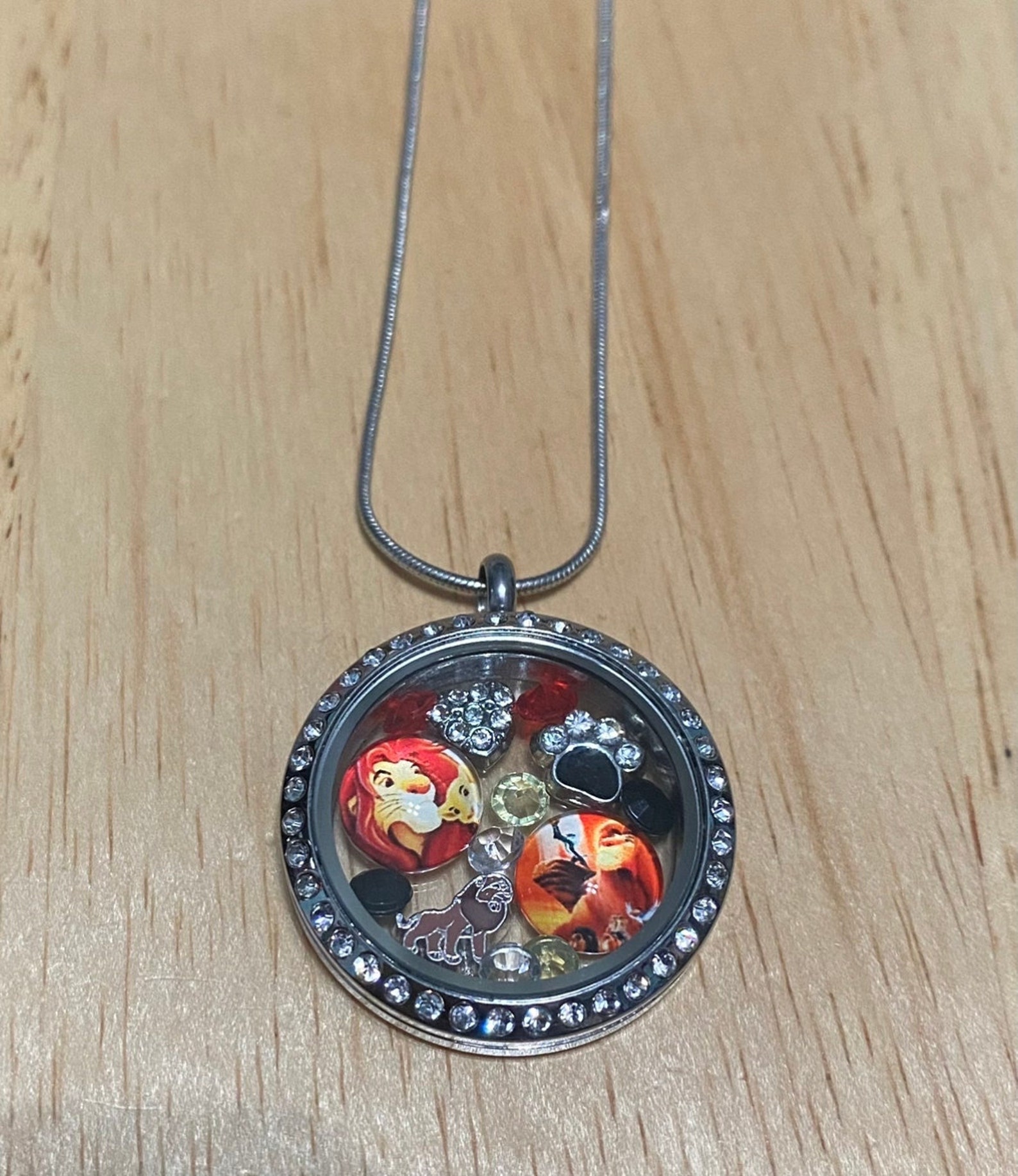 Lion King Inspired Floating Charm Locket Necklace - Etsy