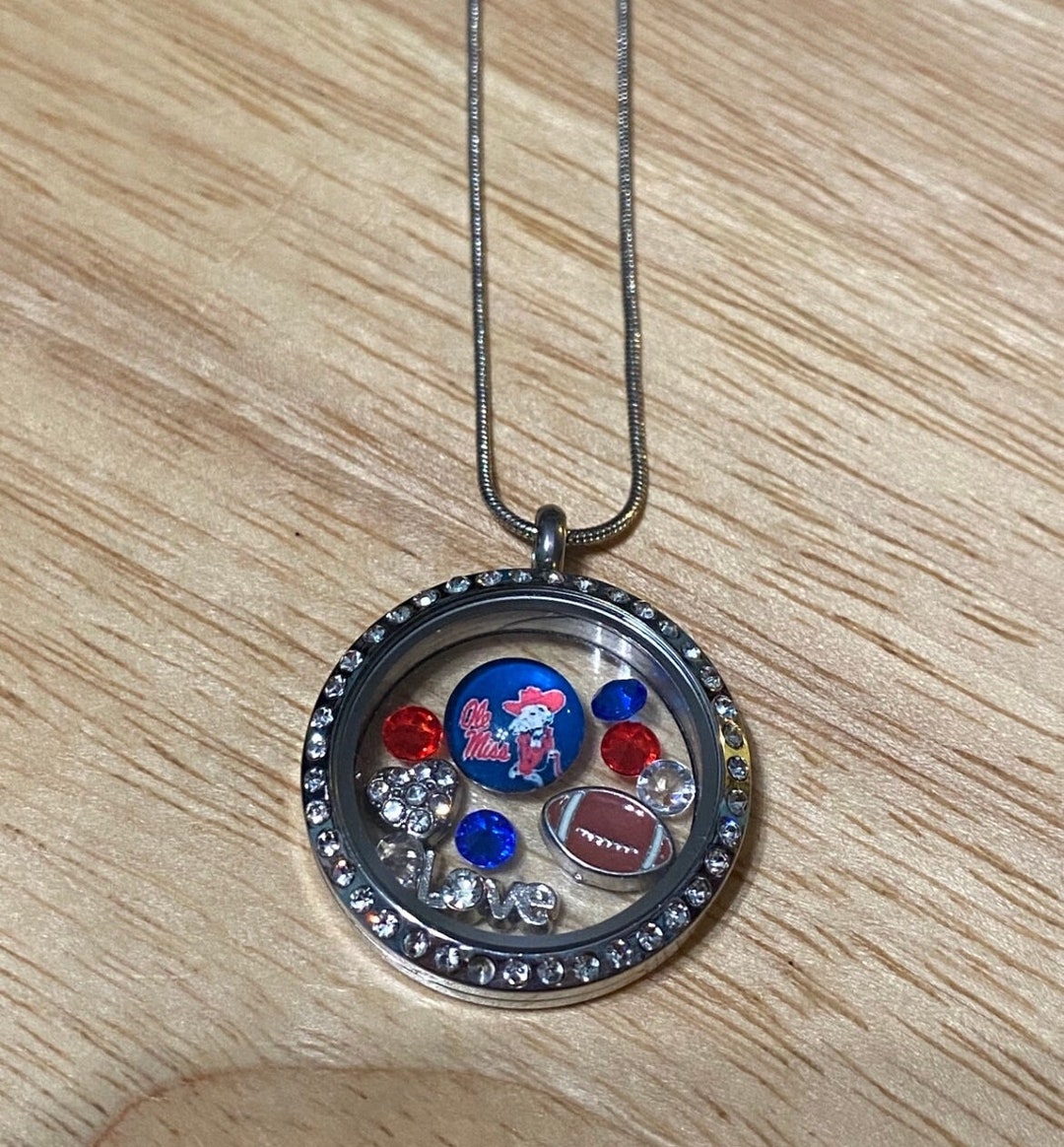 Ole Miss Football Inspired Floating Charm Locket Necklace - Etsy