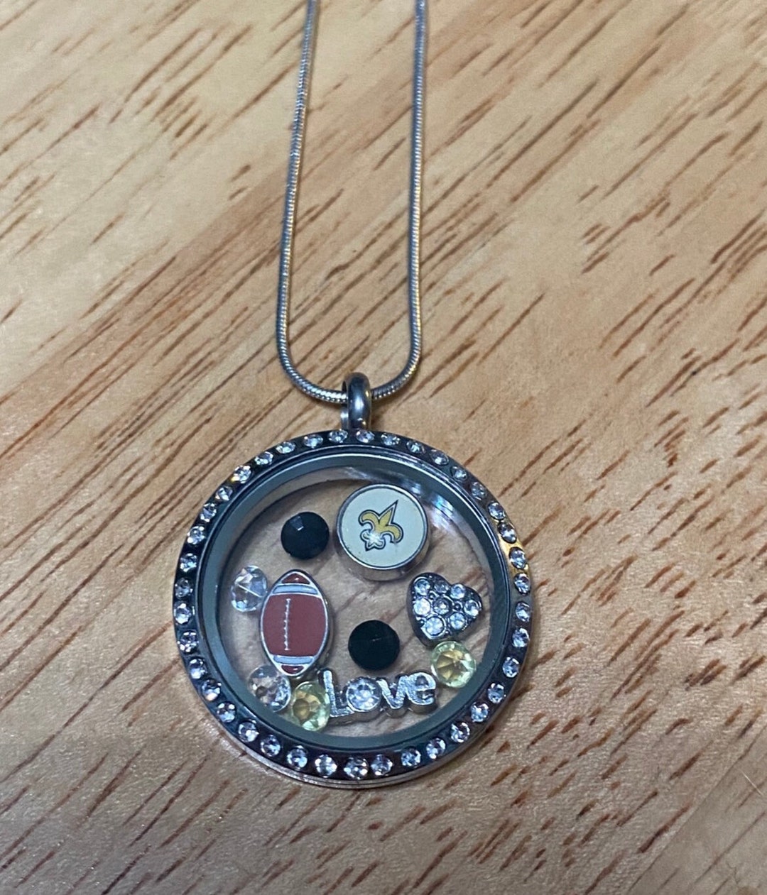 Saints Football Inspired Floating Charm Locket Necklace - Etsy