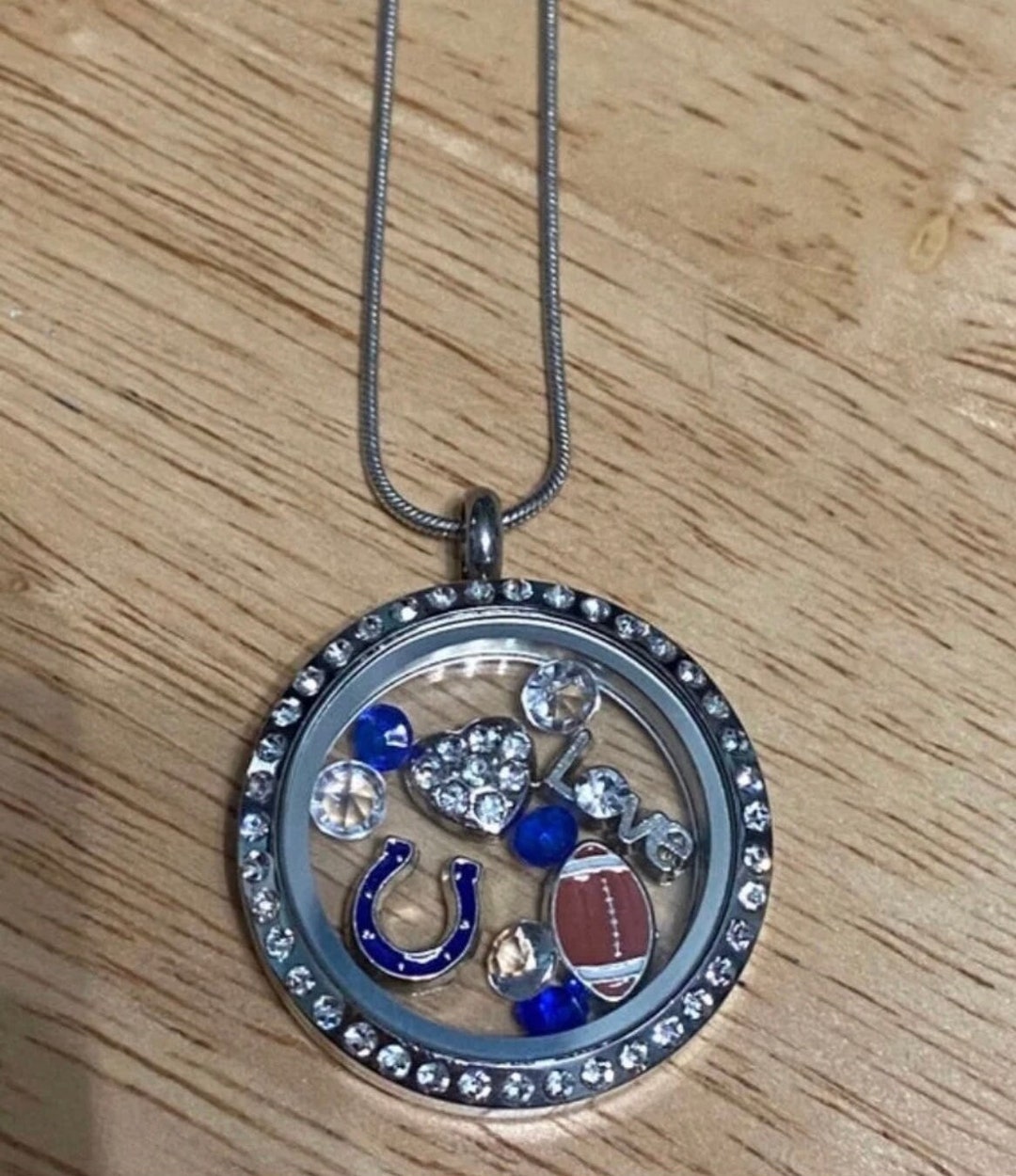 Indianapolis Colts Football Inspired Floating Charm Locket Necklace - Etsy