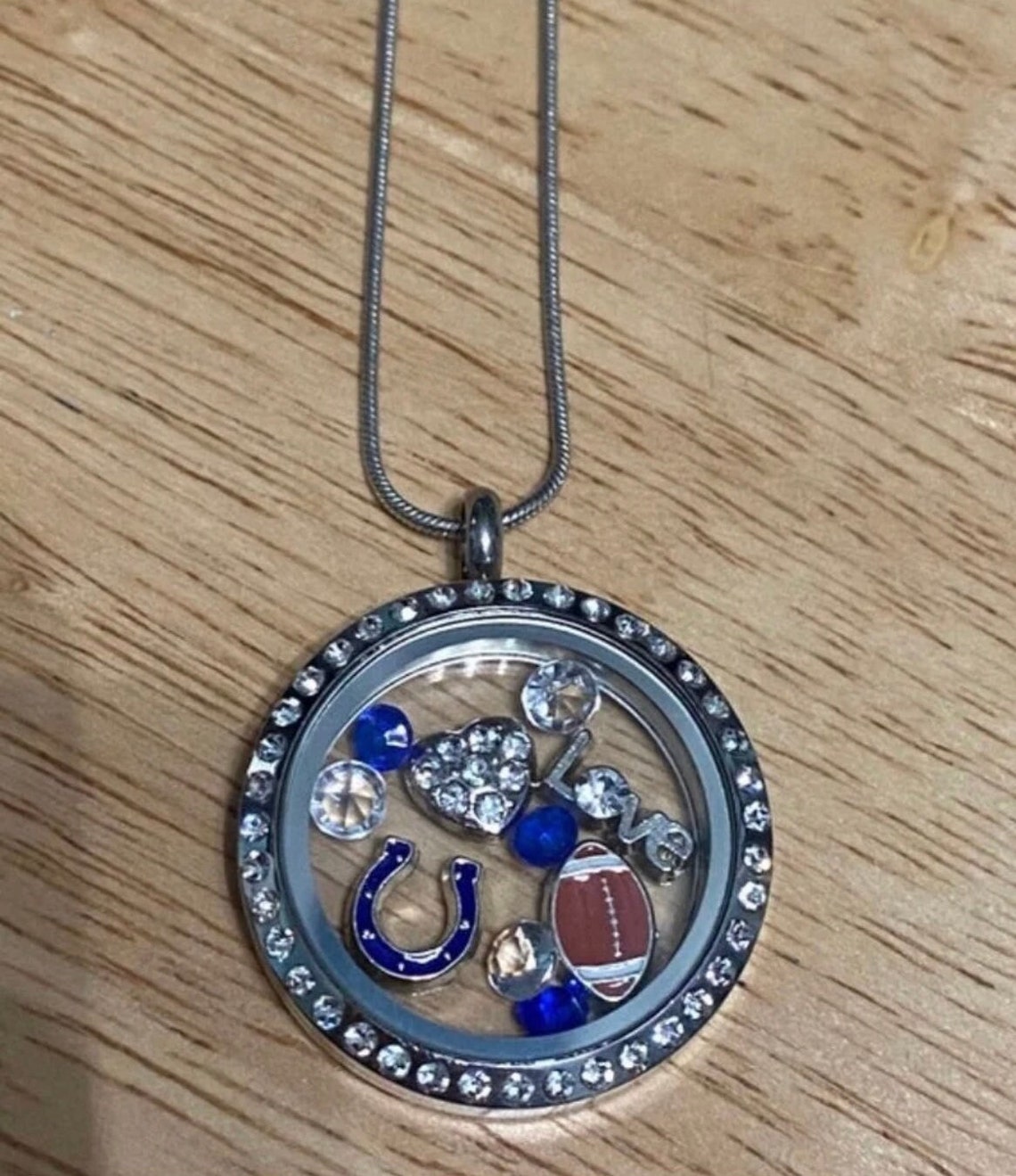 Indianapolis Colts Football Inspired Floating Charm Locket Necklace - Etsy