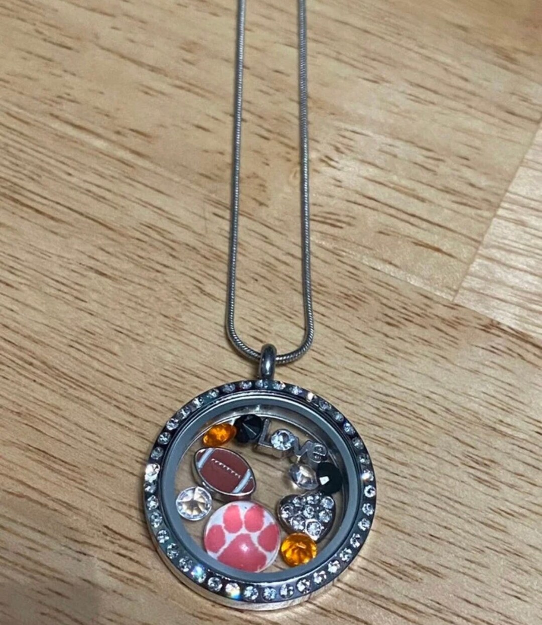 Clemson Tigers Football Inspired Floating Charm Locket Necklace - Etsy