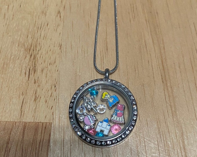 Cinderella Inspired Floating Charm Locket Necklace - Etsy