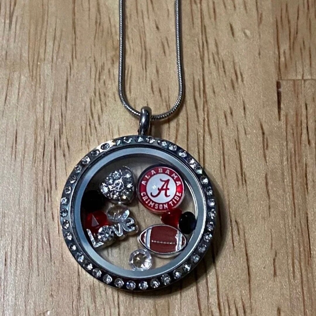 Alabama Football Inspired Floating Charm Locket Necklace - Etsy
