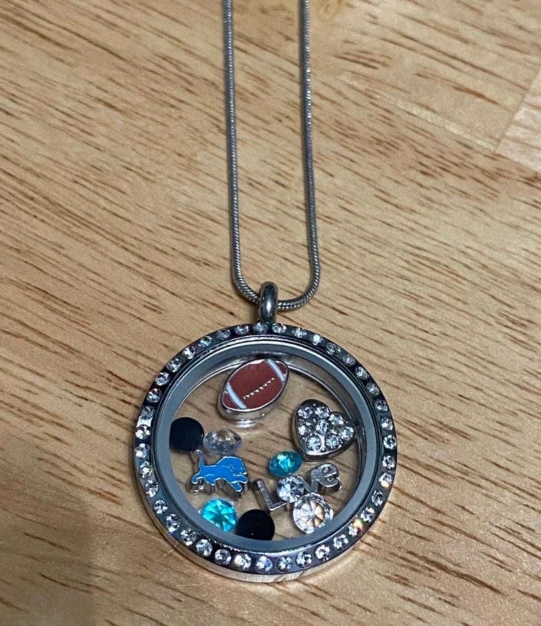Detroit Lions Football Inspired Floating Charm Locket Necklace - Etsy
