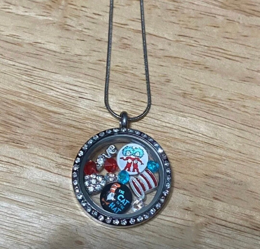 Dr Suess Inspired Floating Charm Locket Necklace - Etsy