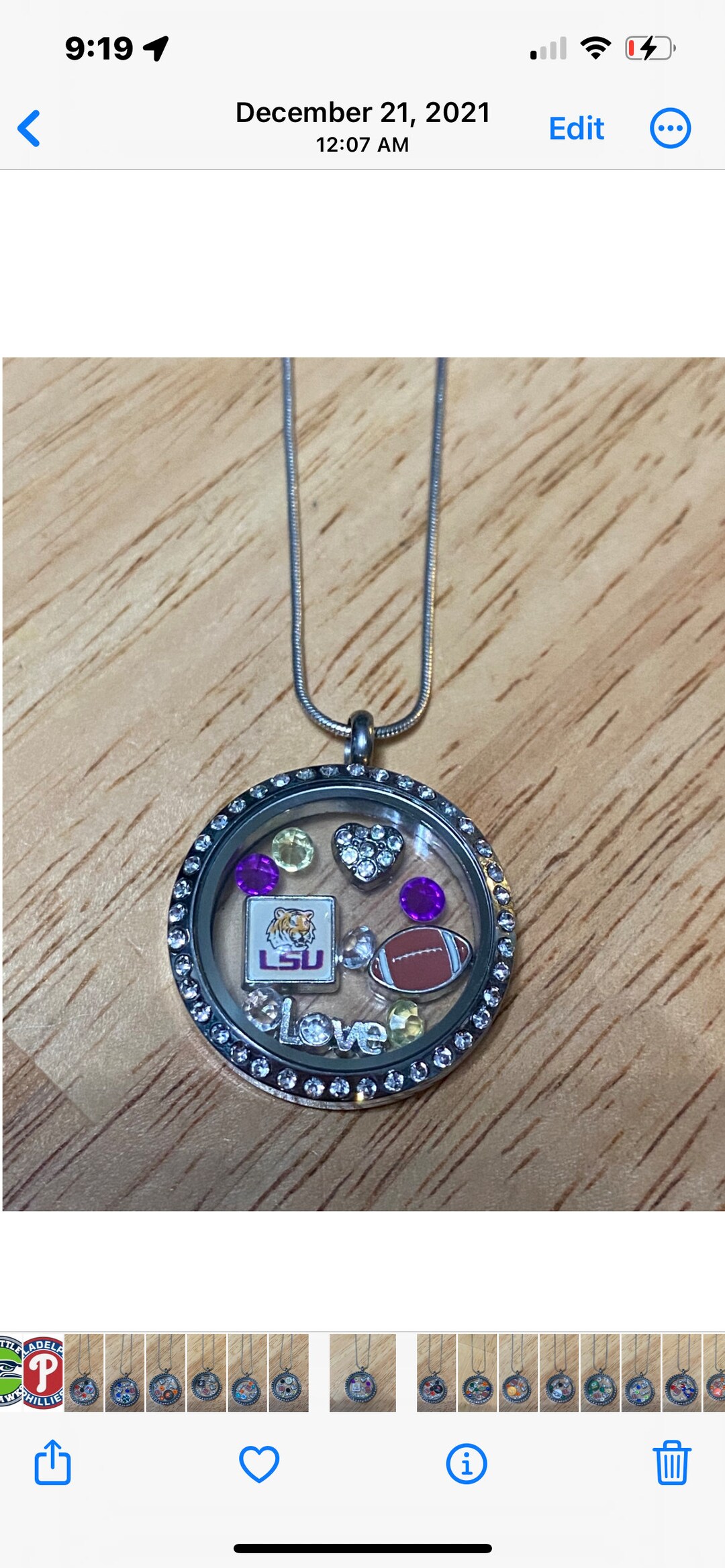 LSU Tigers Football Inspired Floating Charm Locket Necklace - Etsy