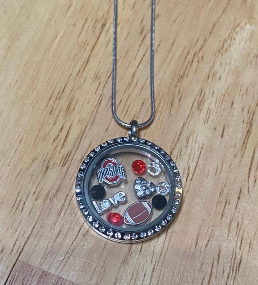 Ohio State Buckeyes Football Inspired Floating Charm Locket Necklace - Etsy