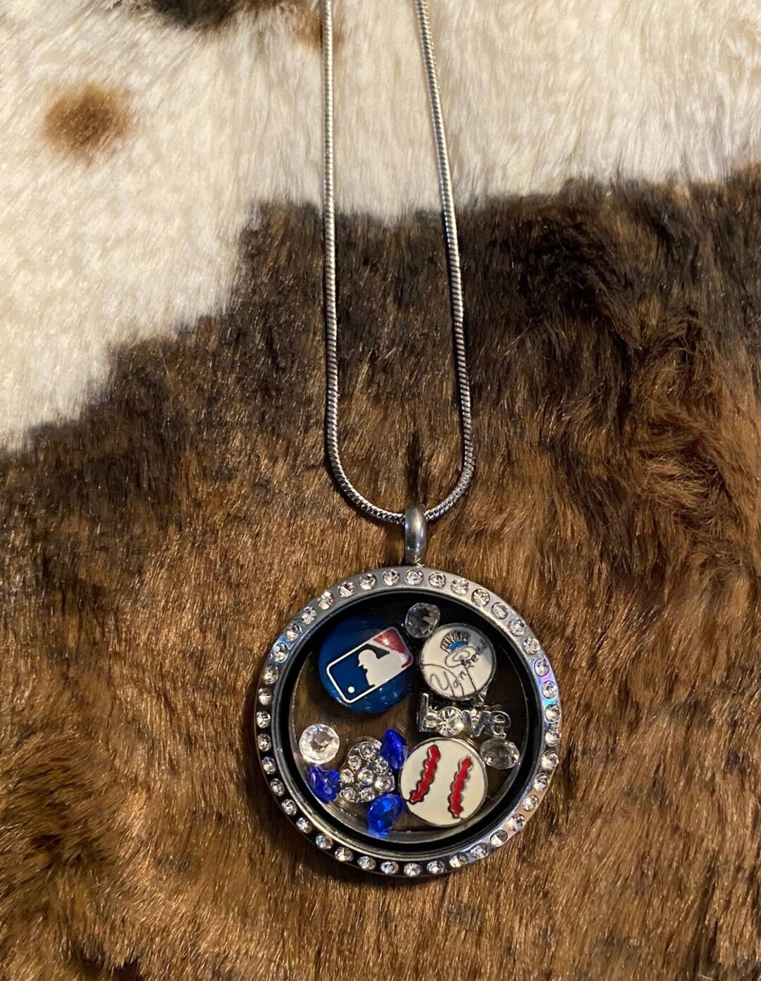 Yankees Baseball Inspired Floating Charm Locket Necklace - Etsy