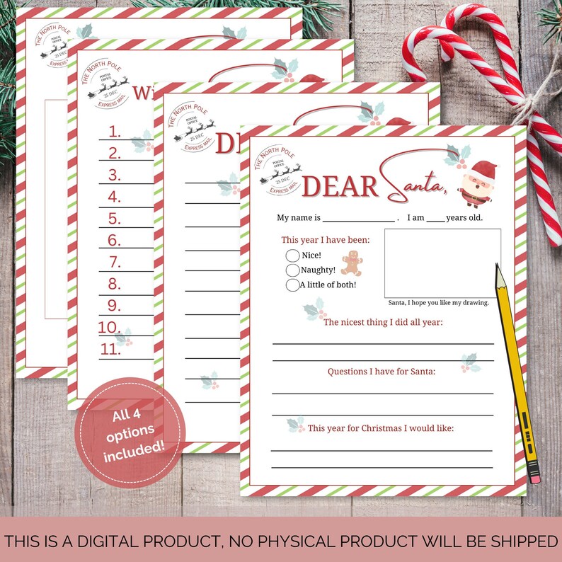 Letter to Santa Bundle, Printable Christmas Letters, Christmas Letter ...