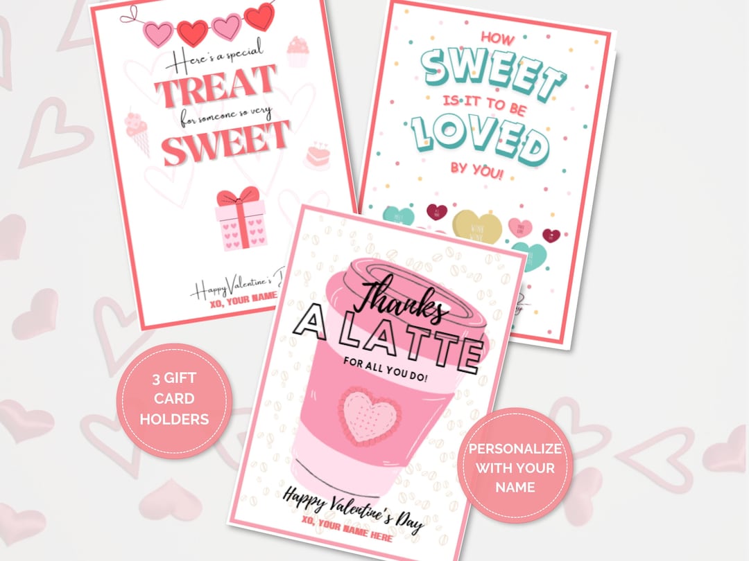 Printable Valentine's Day Gift Card Holders, Teacher, Nurse (digital ...