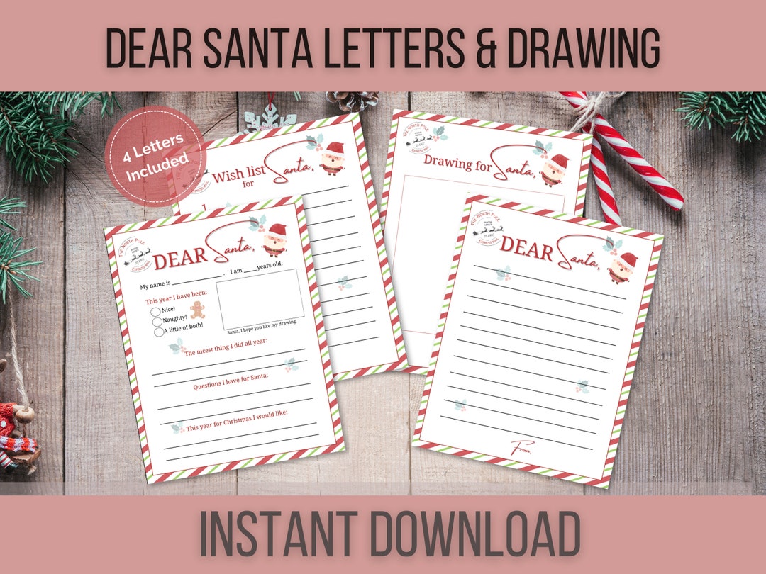 Letter to Santa Bundle, Printable Christmas Letters, Christmas Letter ...