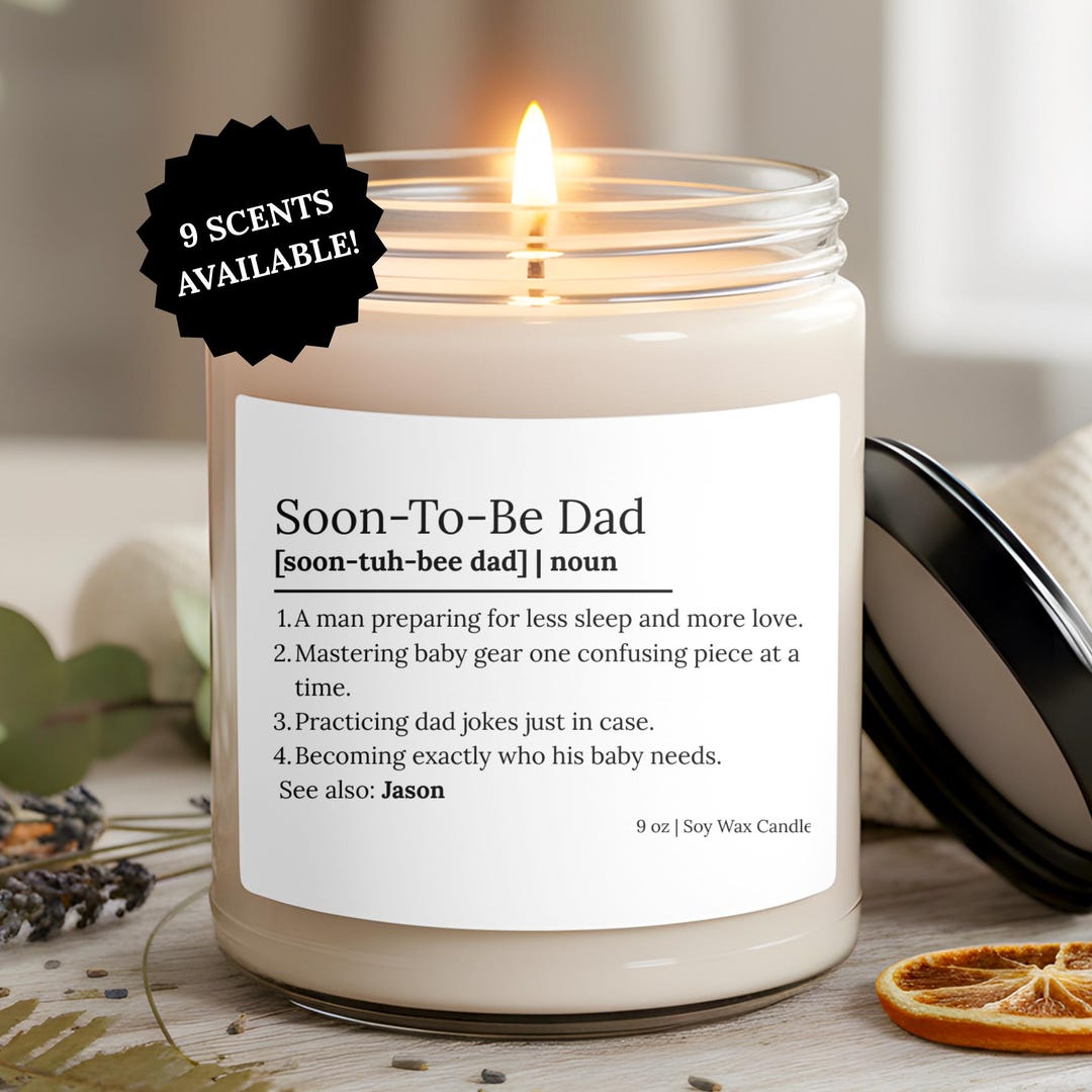 New Dad Gift Candle: Personalized Soy Wax, Expecting Father Present - Etsy