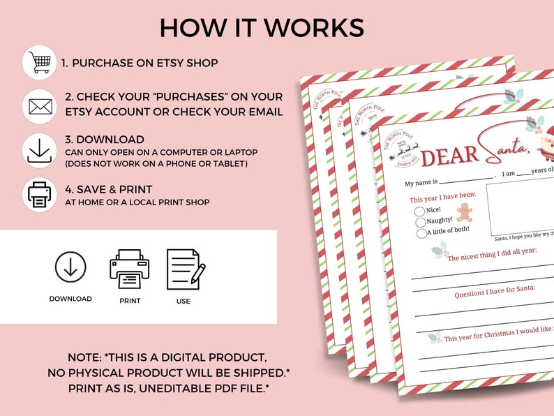 Letter to Santa Bundle, Printable Christmas Letters, Christmas Letter ...