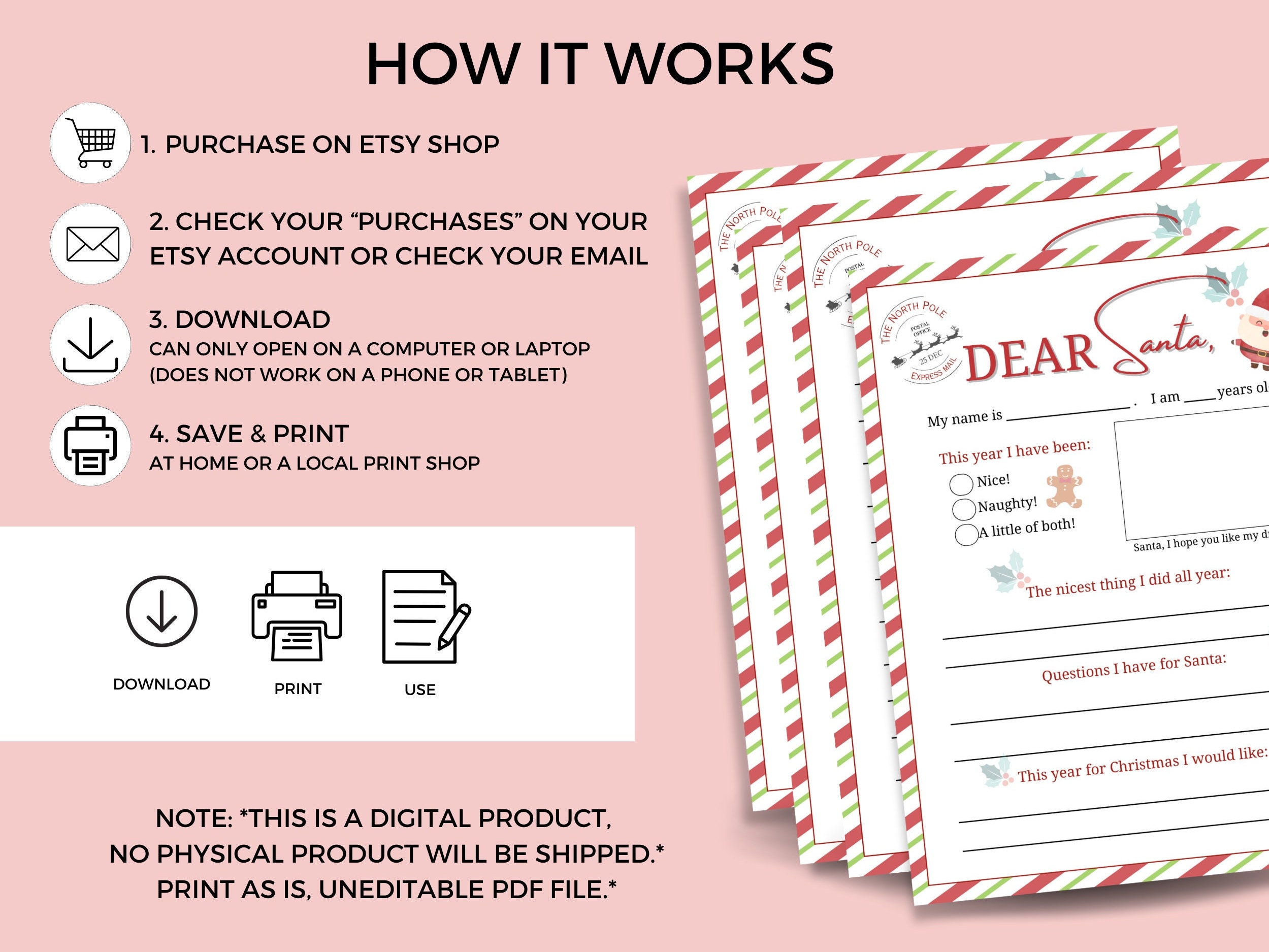 Letter to Santa Bundle, Printable Christmas Letters, Christmas Letter ...