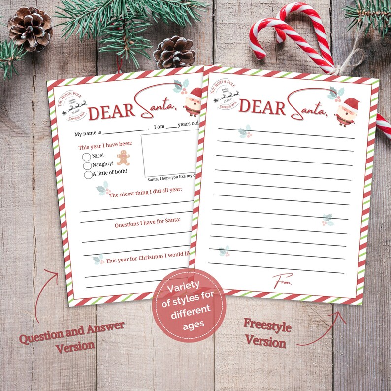 Letter to Santa Bundle, Printable Christmas Letters, Christmas Letter ...