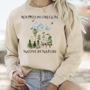 Rooted in Oregon Sweatshirt, PNW Design, Nature Lover Sweatshirt ...