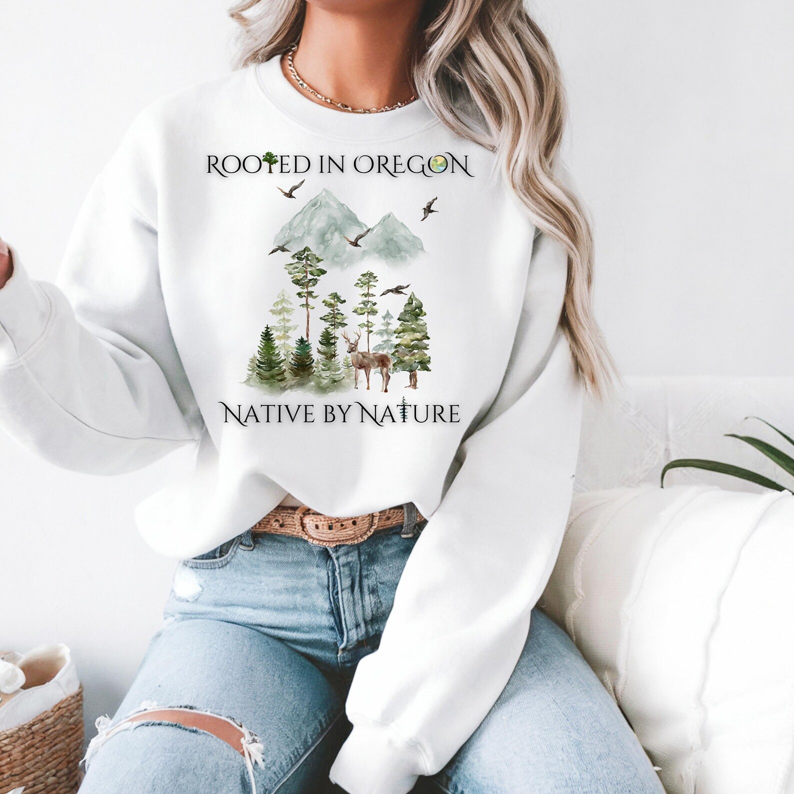 Rooted in Oregon Sweatshirt, PNW Design, Nature Lover Sweatshirt ...