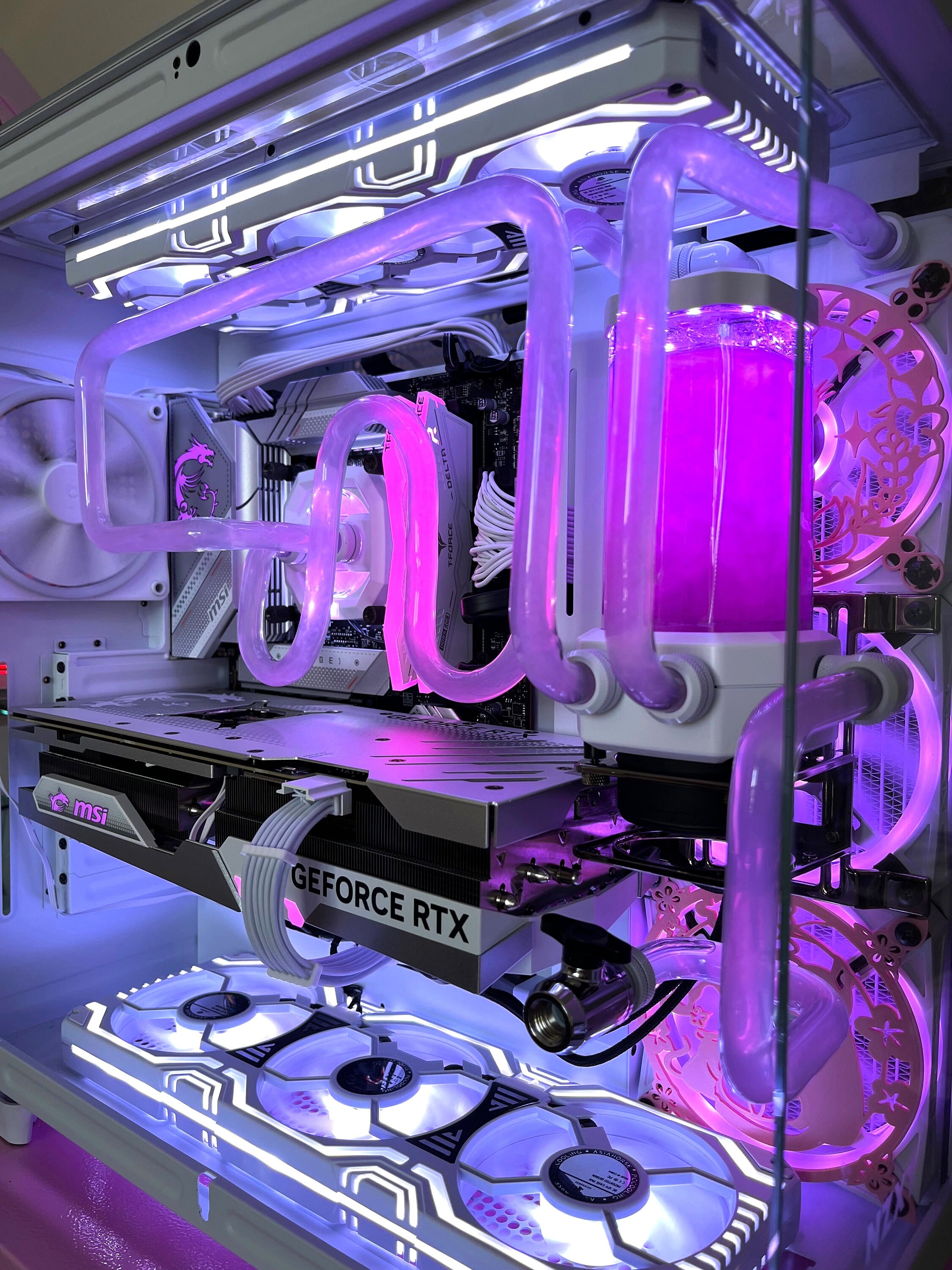 Pink and White Custom Gaming PC Geforce RTX 4080 Intel I9 64gb RAM ...