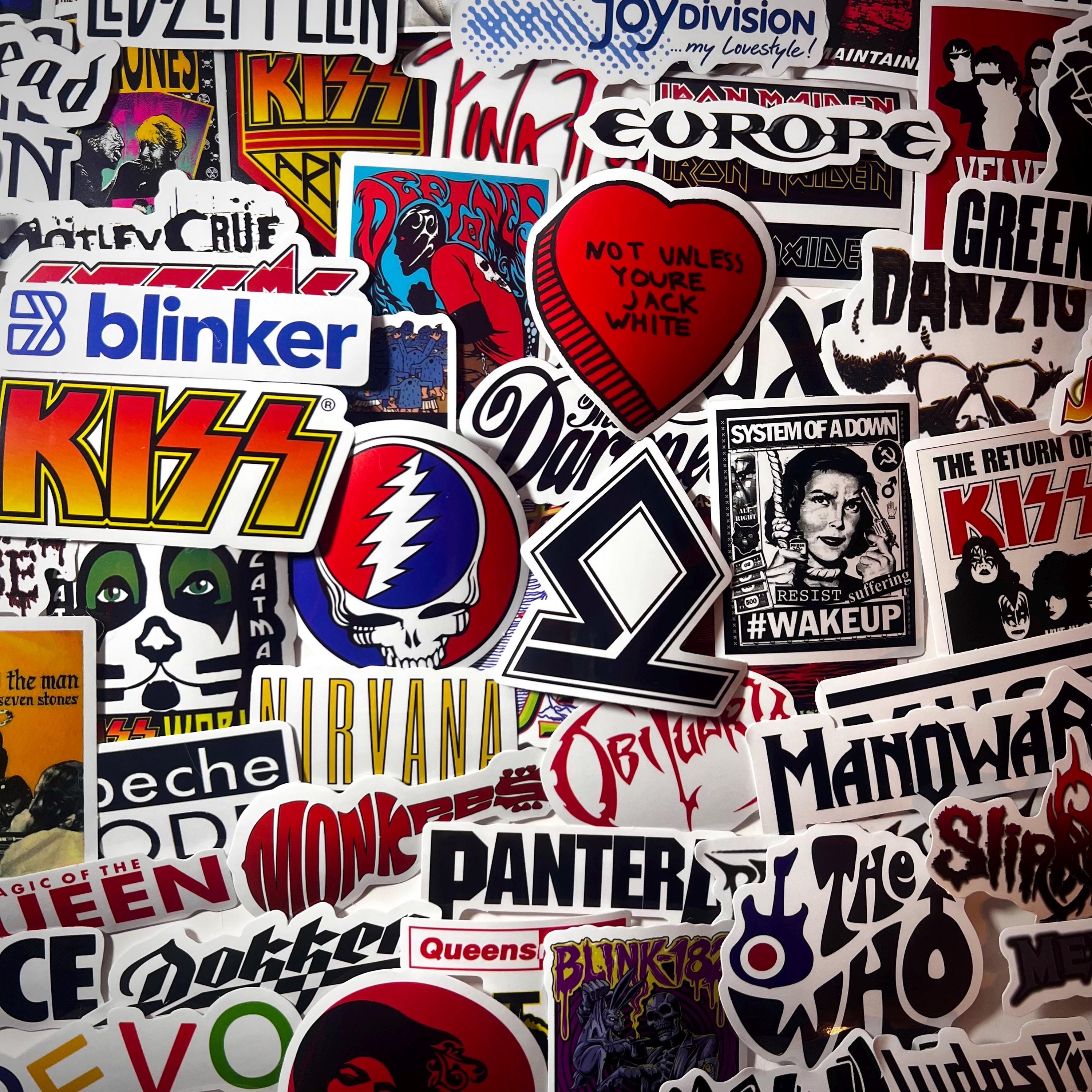 100+ Random Rock Band Sticker Pack | Assorted Music Themed Stickers 60s ...