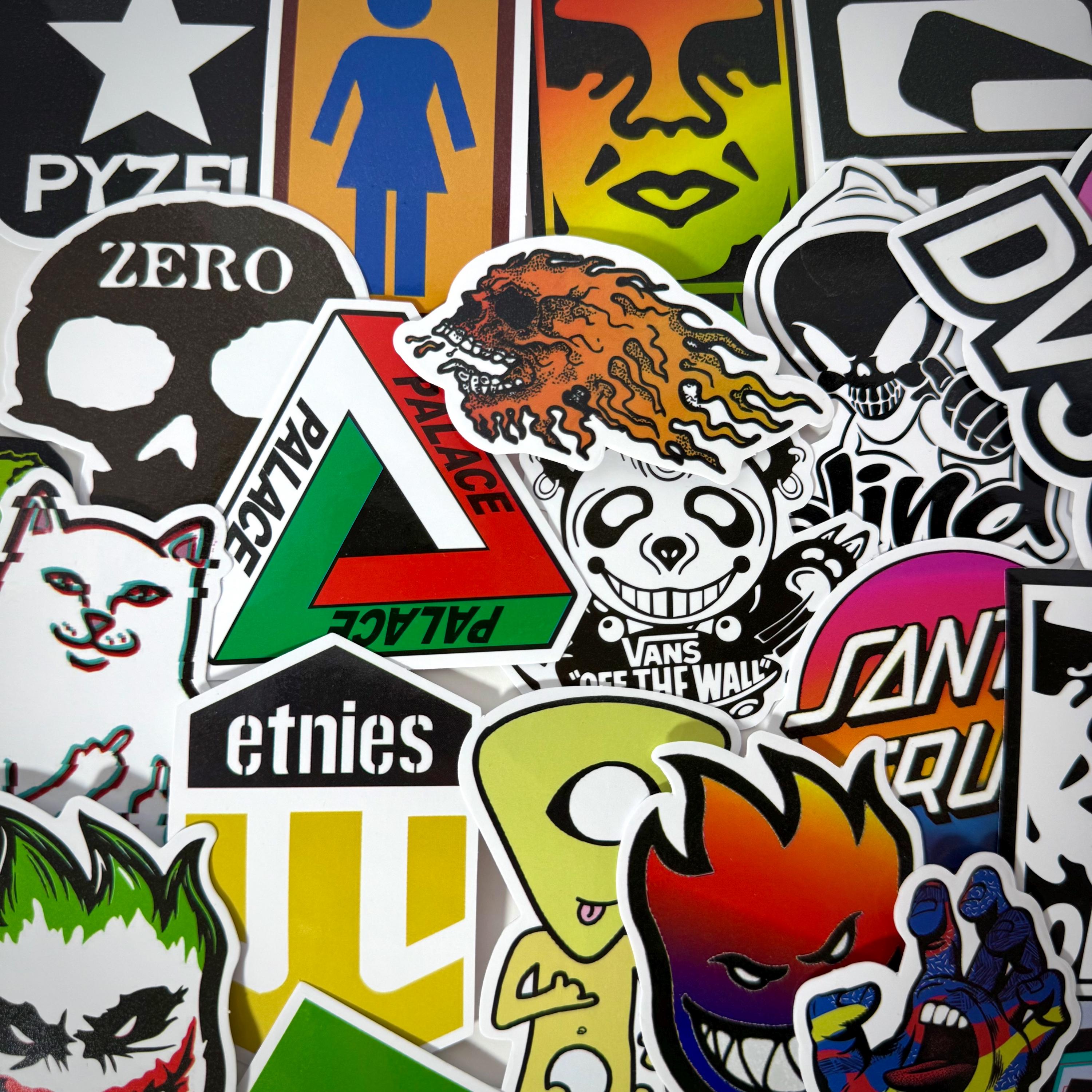 100+ Random Skateboard Sticker Pack | Assorted Skater Themed Stickers ...