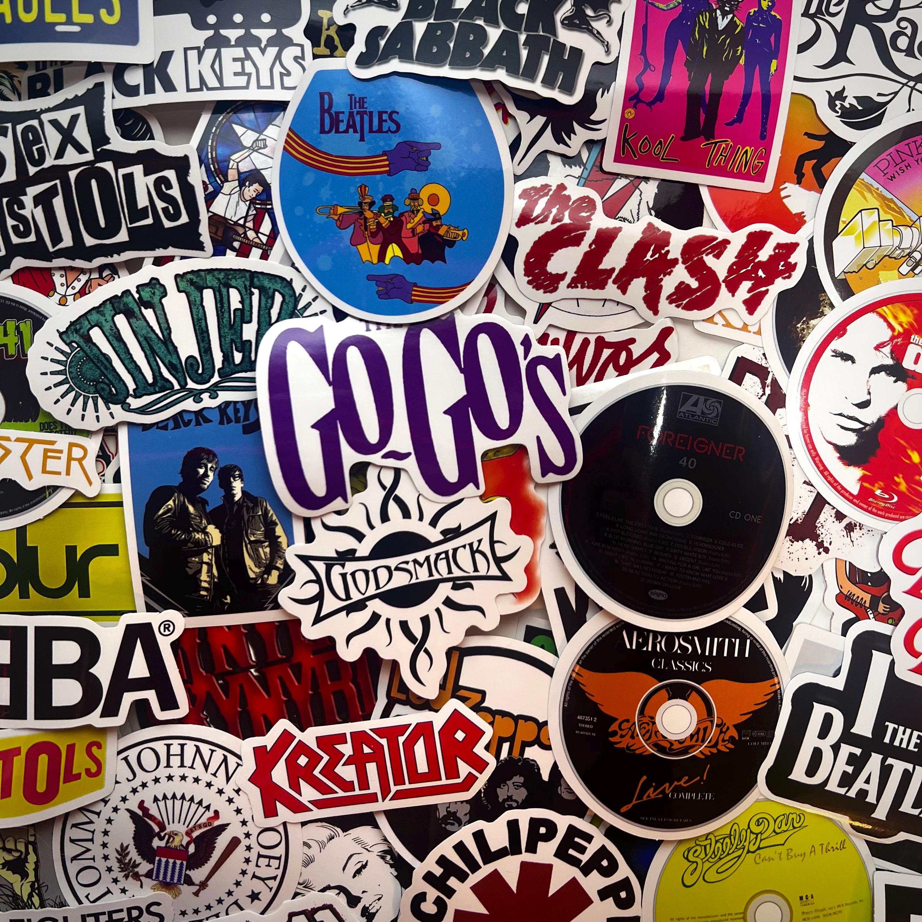 100+ Random Rock Band Sticker Pack | Assorted Music Themed Stickers 60s ...