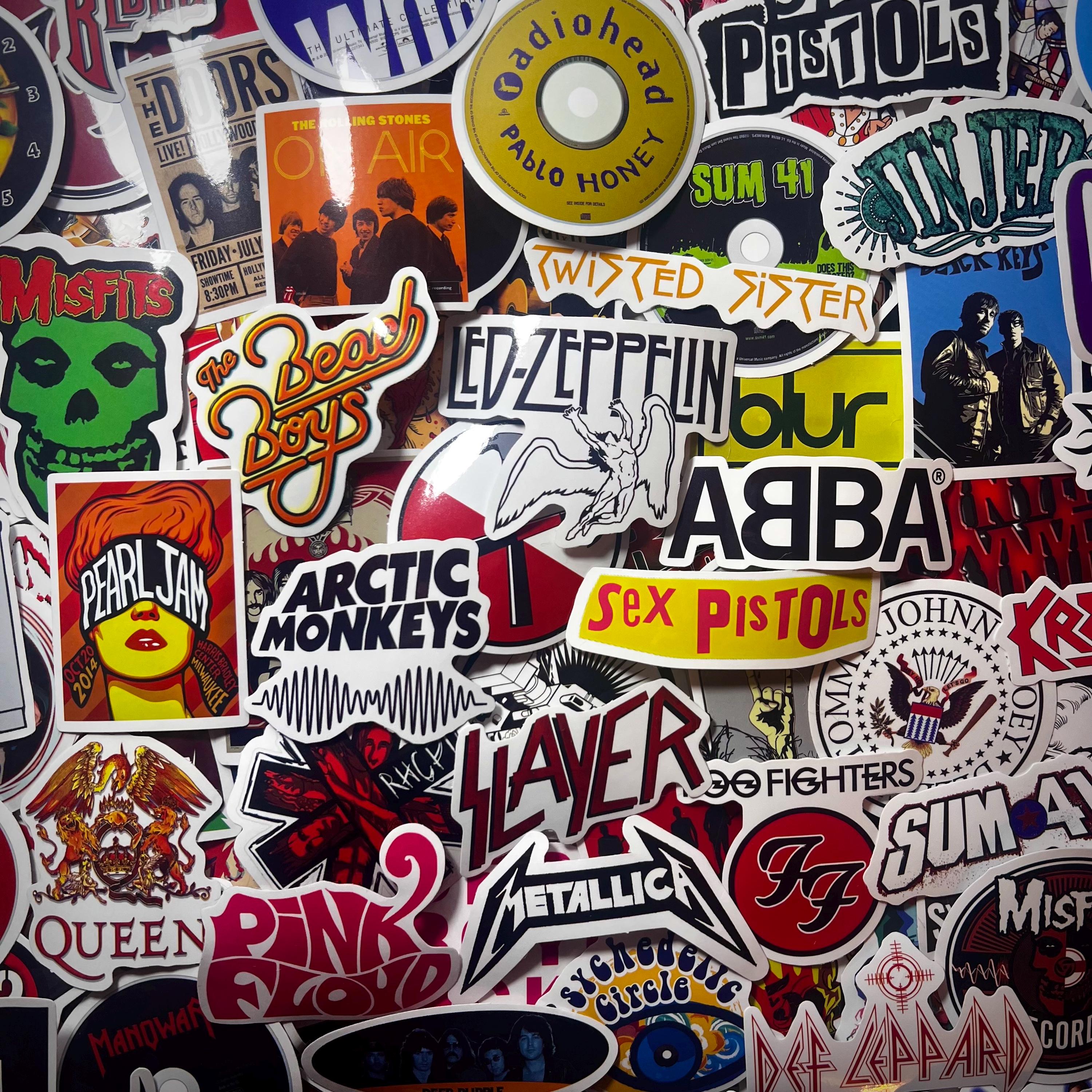100+ Random Rock Band Sticker Pack | Assorted Music Themed Stickers 60s ...
